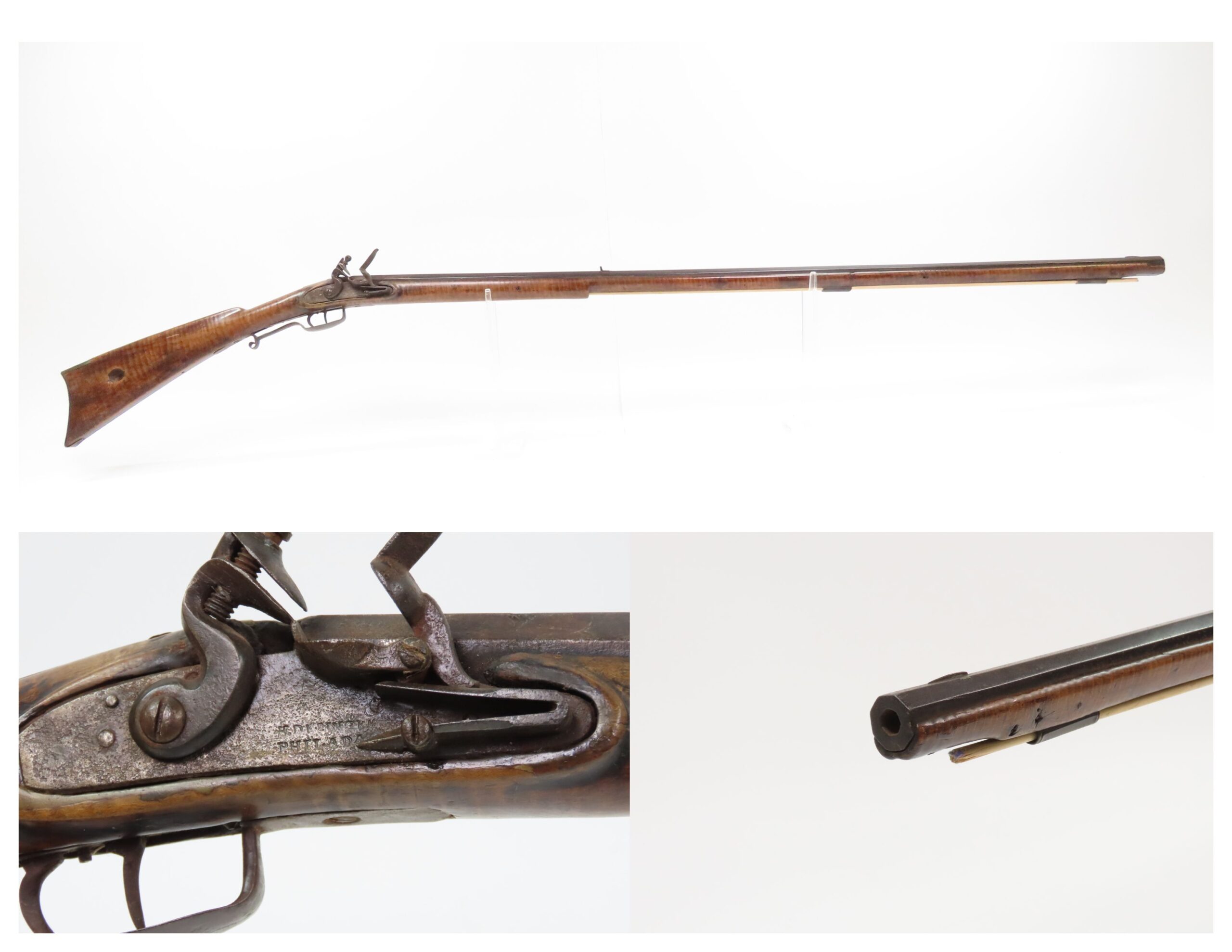 SOUTHERN Antique FLINTLOCK Early 1800s Full-Stock HOMESTEAD .42 Long ...