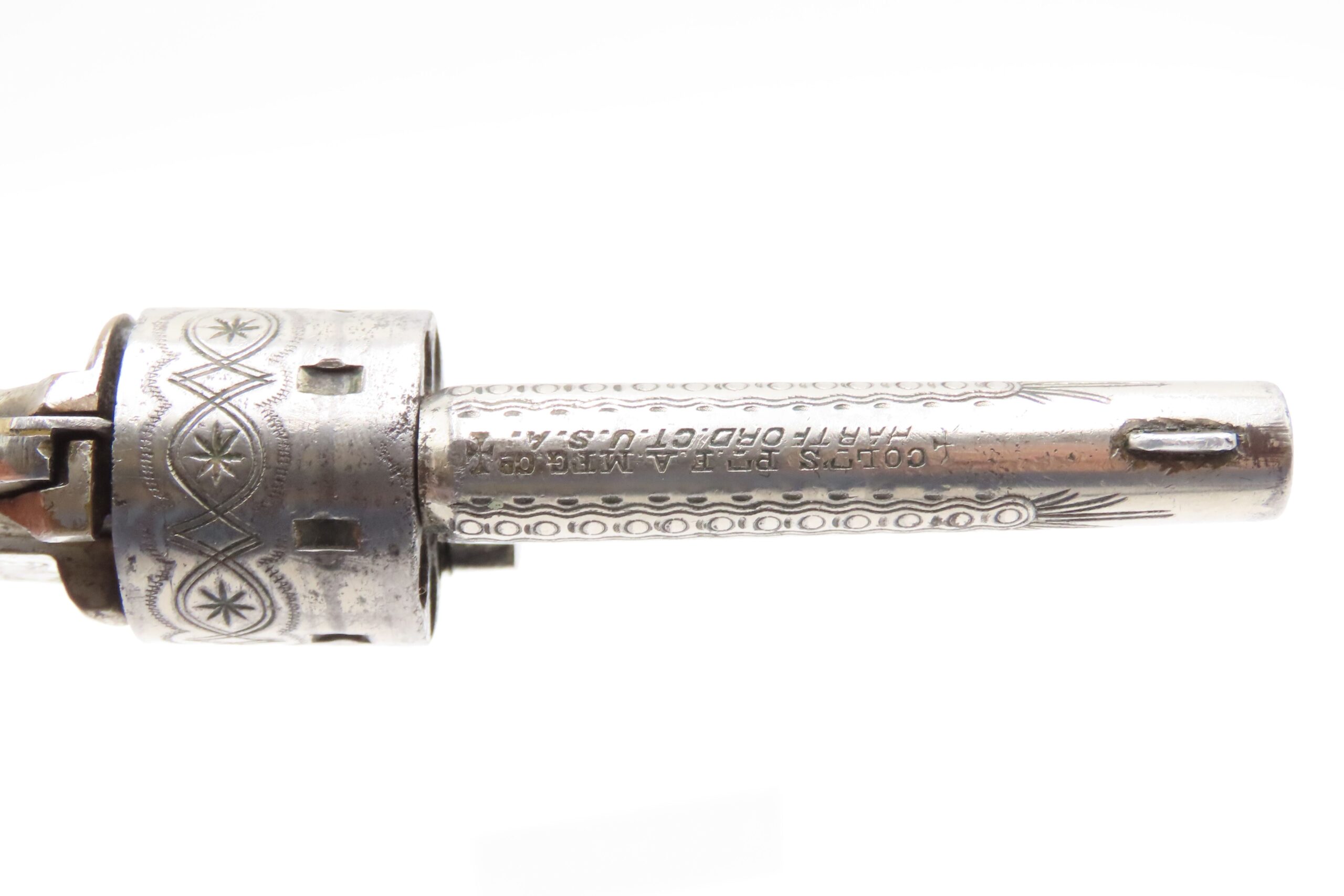 LETTERED & ENGRAVED Antique COLT “OPEN TOP” .22 RF SA POCKET Revolver ...