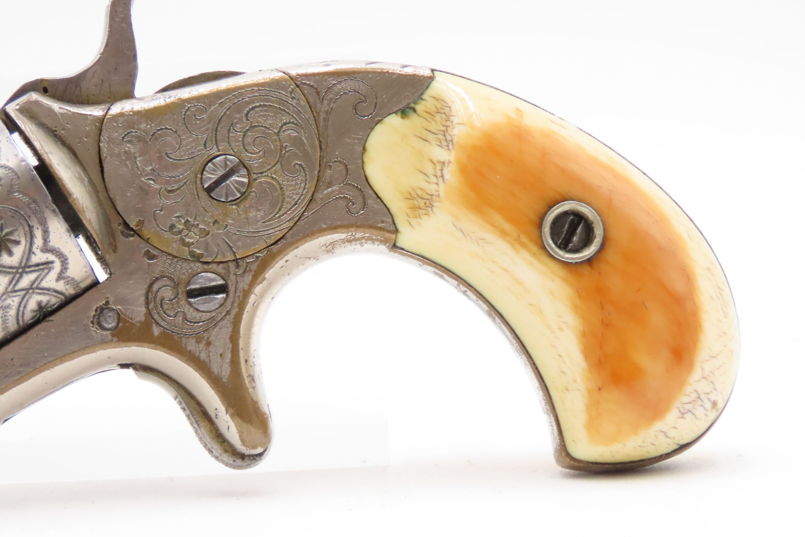 LETTERED & ENGRAVED Antique COLT “OPEN TOP” .22 RF SA POCKET Revolver ...