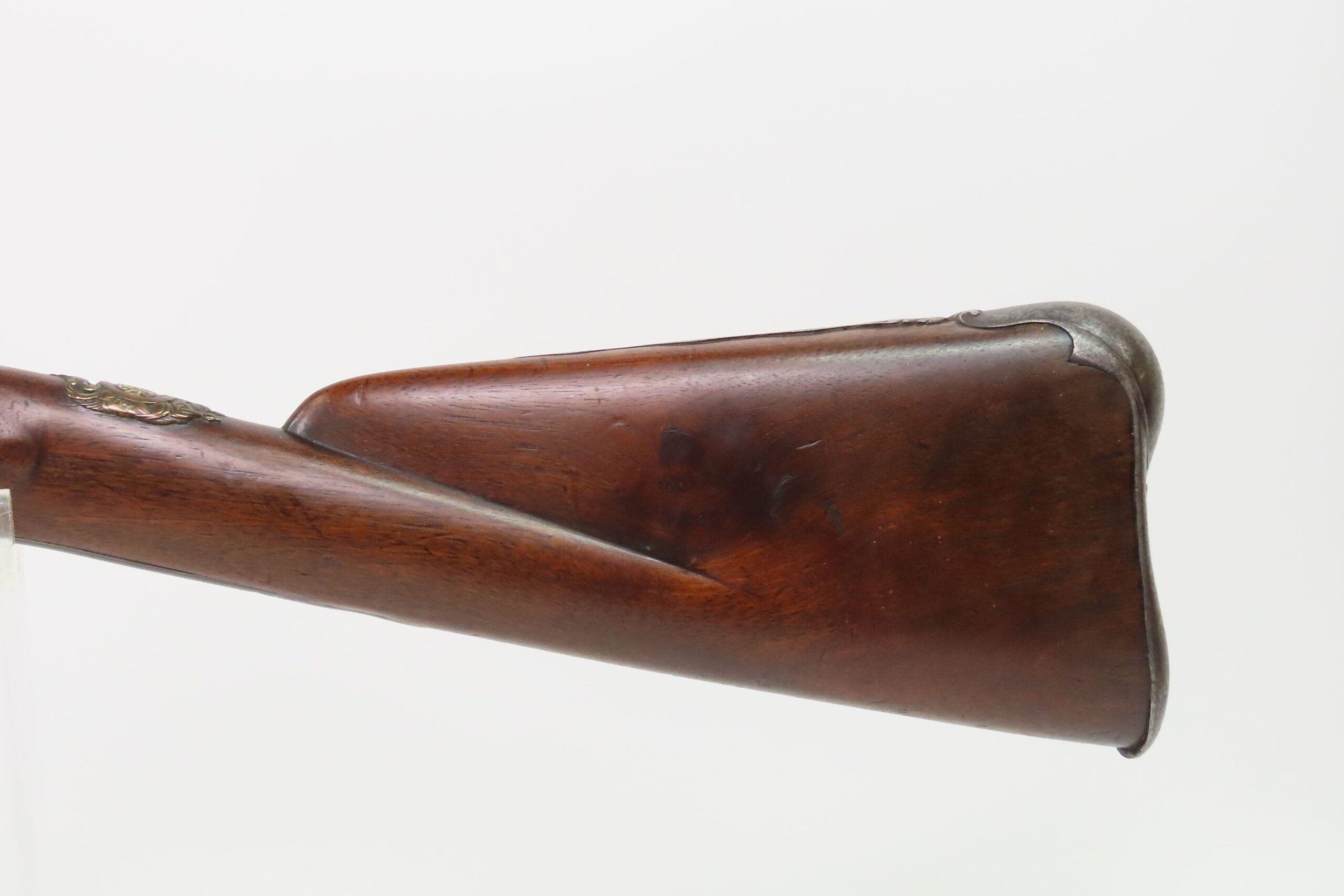 ORNATE BRITISH Antique FLINTLOCK Short Musket Gold Family Crest ...