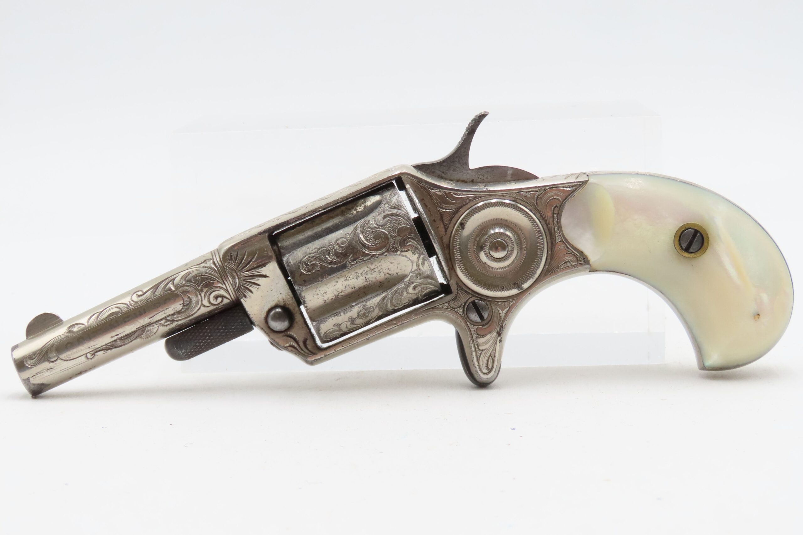 ENGRAVED Antique COLT “NEW LINE” .30 RF Pocket Revolver PEARL GRIPS ...