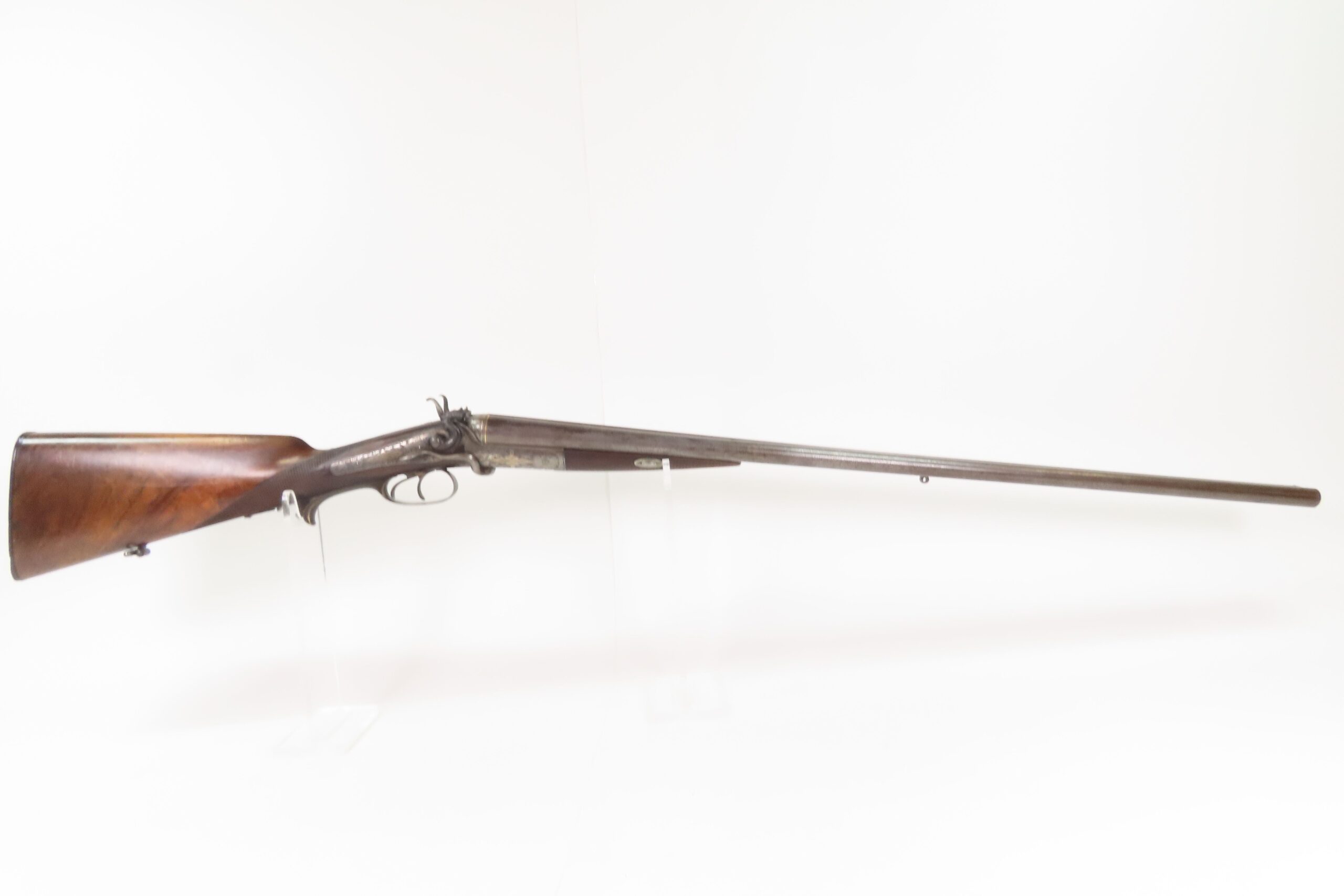 ENGRAVED & GOLD INLAID Antique German MORITZ Double Barrel SxS Shotgun ...