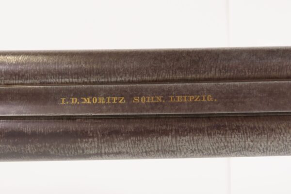 ENGRAVED & GOLD INLAID Antique German MORITZ Double Barrel SxS Shotgun ...