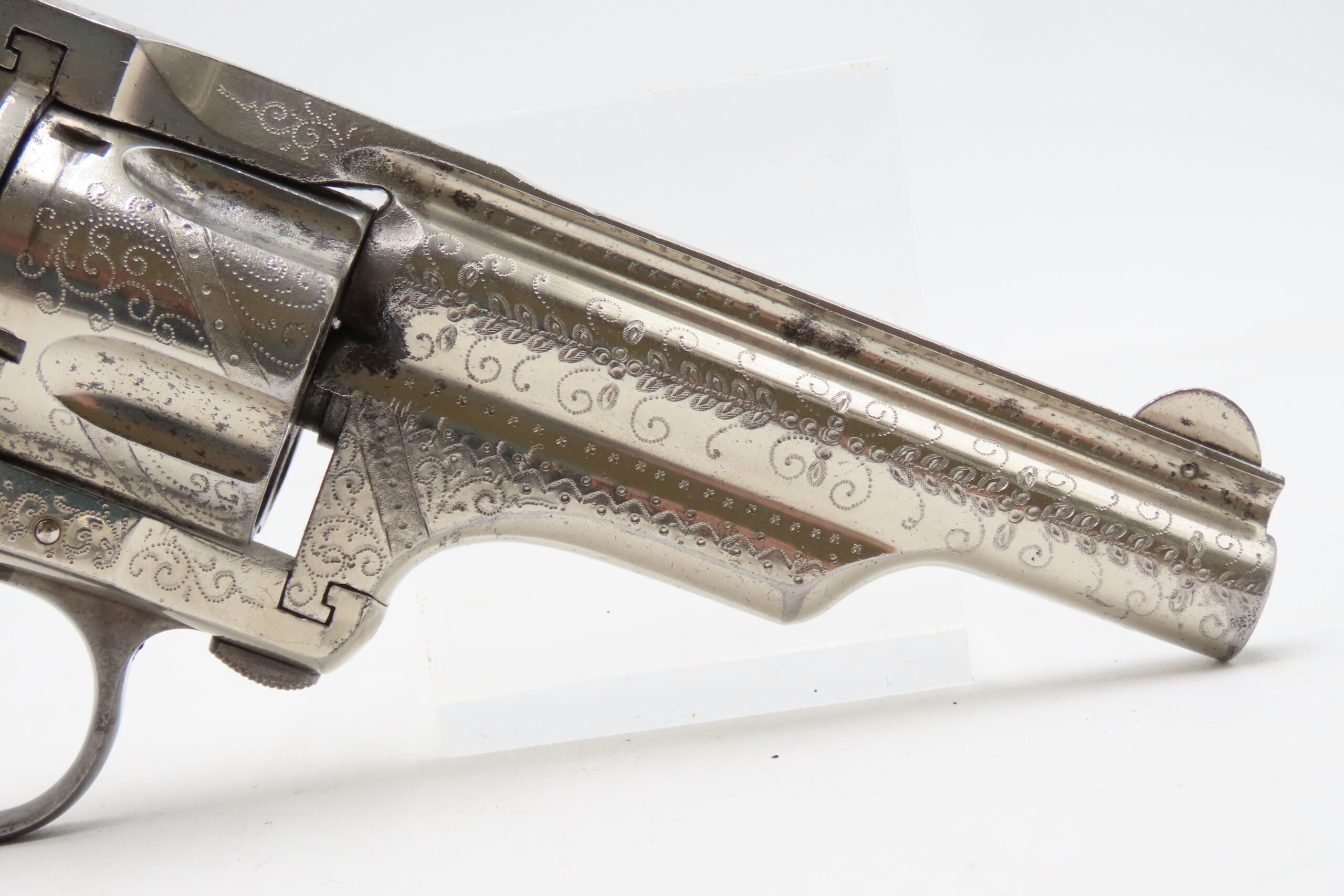 FACTORY PANEL SCENE ENGRAVED Antique MERWIN, HULBERT Medium Frame Revolver DESIREABLE WILD WEST ...