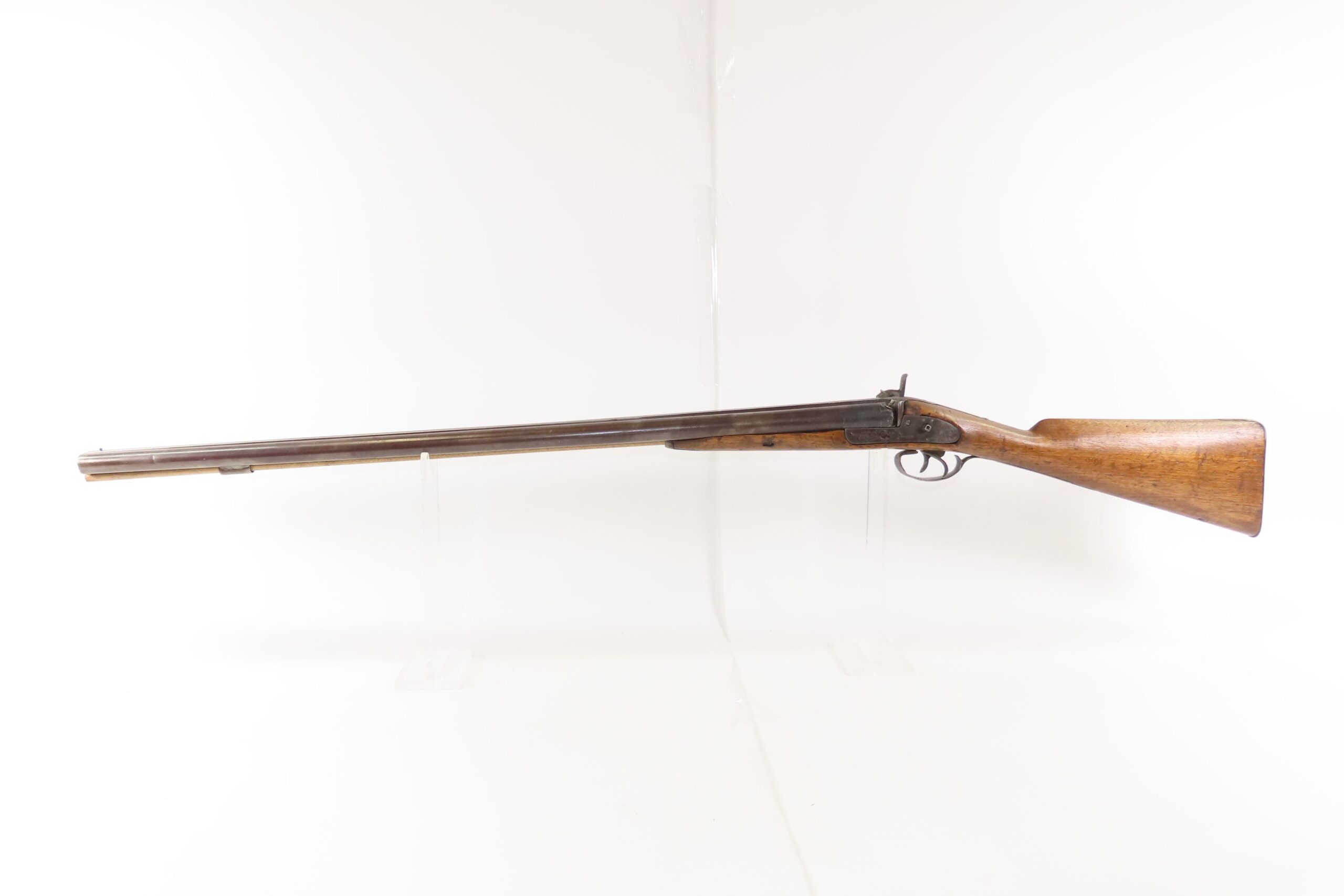 ENGRAVED Antique BELGIAN 12 g. Double Barrel SIDE x SIDE Percussion ...